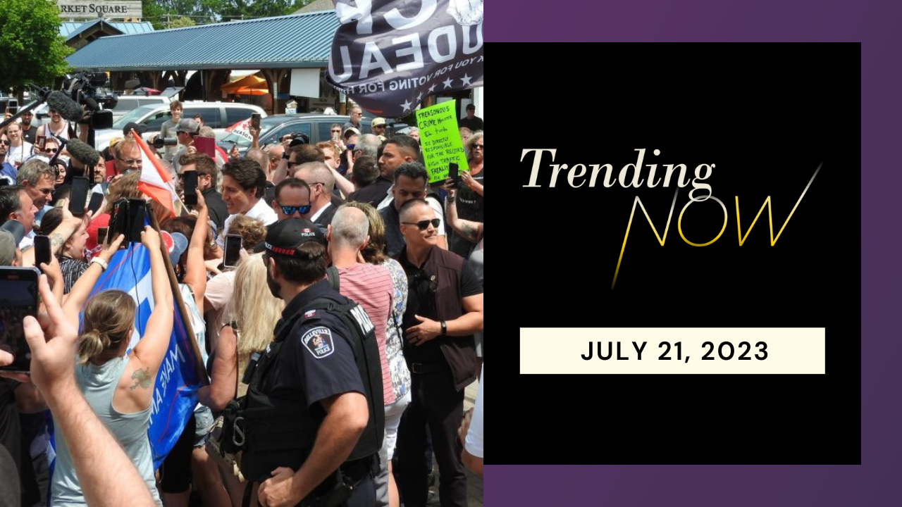 Trudeau swarmed by hostile crowd during event in Belleville, Ontario